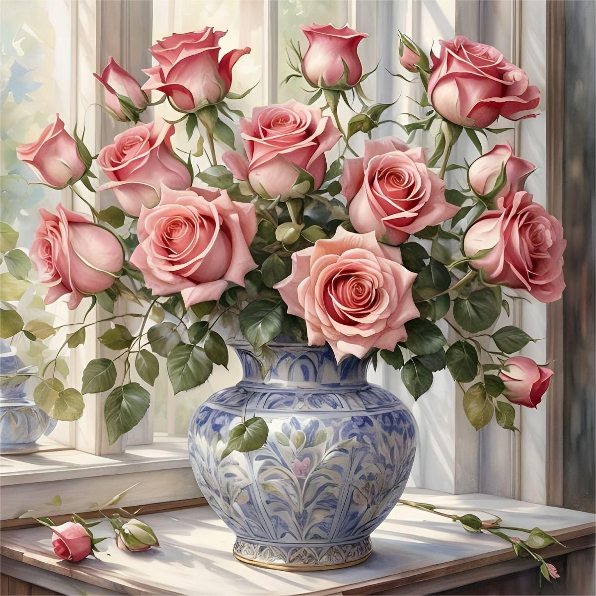 Flower 5d Diy Diamond Painting Kits UK Handwork Hobby FL3008 ...
