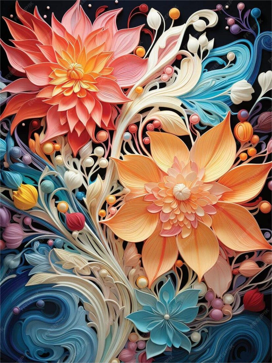 Flower 5d Diy Diamond Painting Kits UK Handwork Hobby FL9668 ...